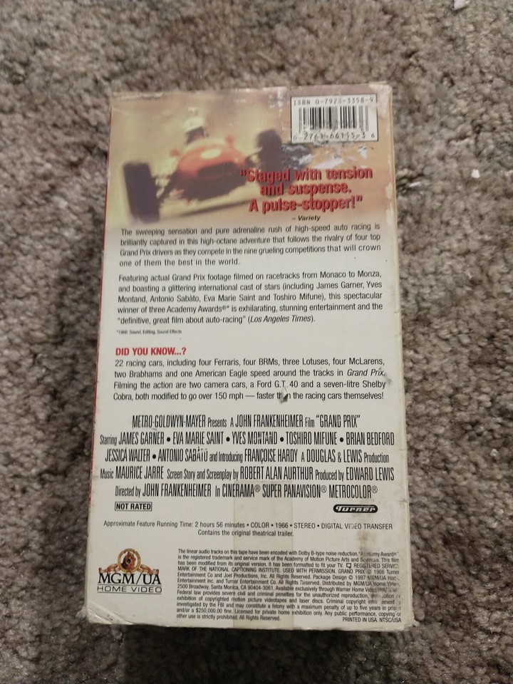 Grand Prix (VHS, 1997) 27616611536| eBay