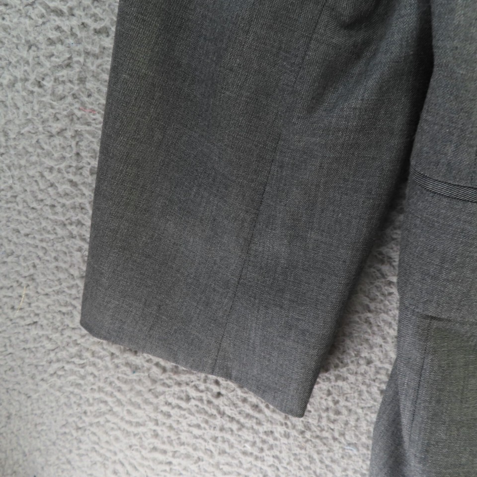 Oxxford Blazer Jacket Coat Men 40R Gray Solid Wool Two Button Surgeon ...