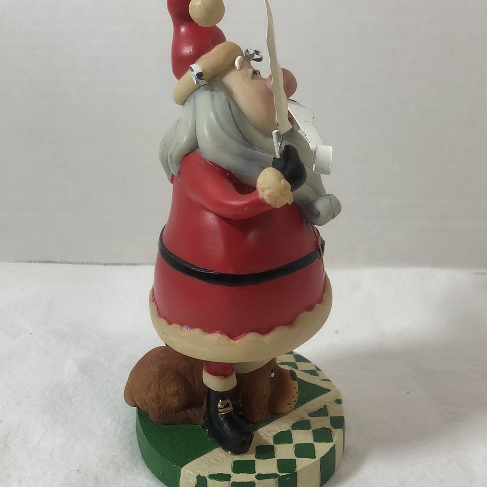 Santa Claus Kris Kringle 6" Resin Figurine w/Dog Christmas Holiday ...