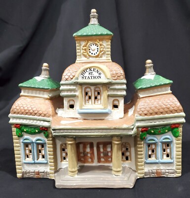 DICKENS ST STATION Train Depot Ticket Booth Clock Tower Christmas ...