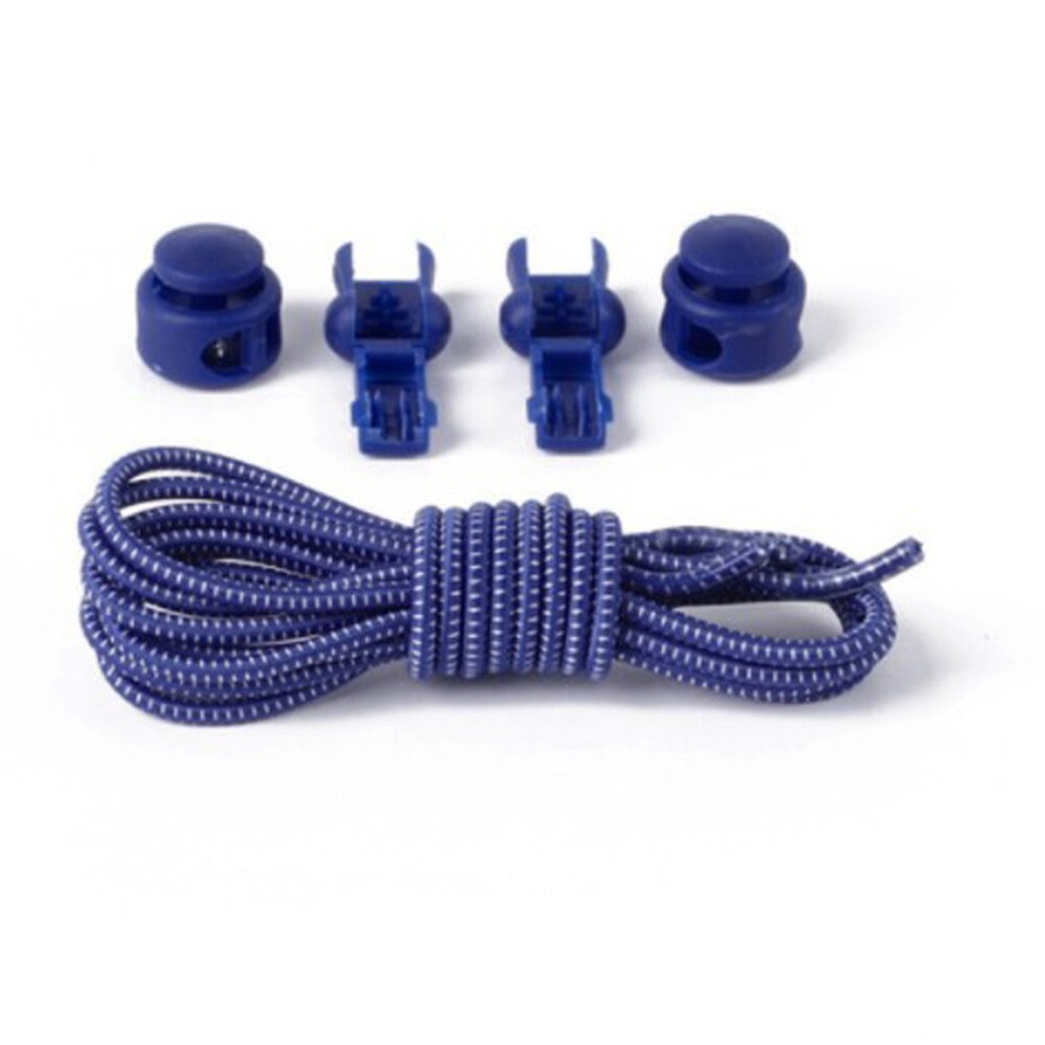 No Tie Shoe Laces Lazy Elastic Round Shoelaces Lock Adults Kids Sports ...