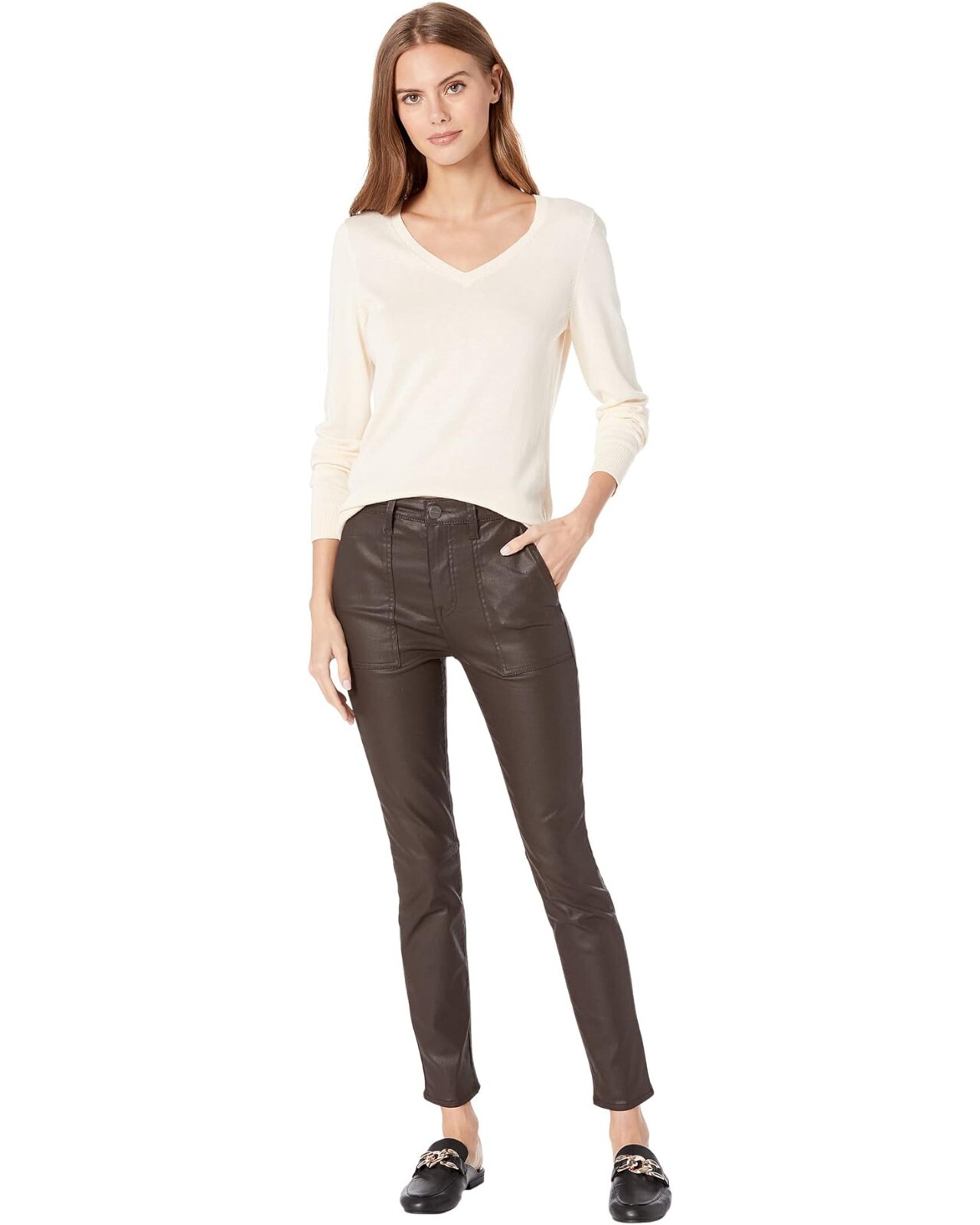 Sanctuary L65118 Java Stretch Denim Hayden Coated Skinny Ankle Jeans ...