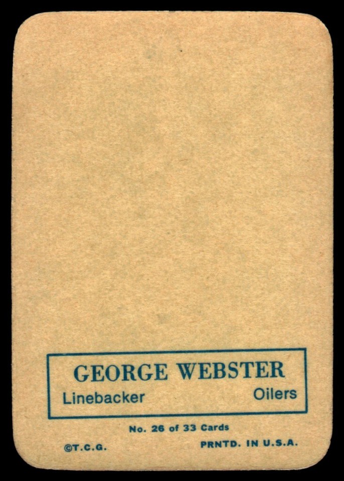 1970 Topps Glossy Nm George Webster Houston Oilers #26 | eBay