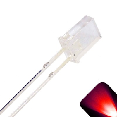 50 x 2x5x7mm Rectangle LEDs Wide Angle Red LED Square x 2 5 7 - 7x5x2 ...