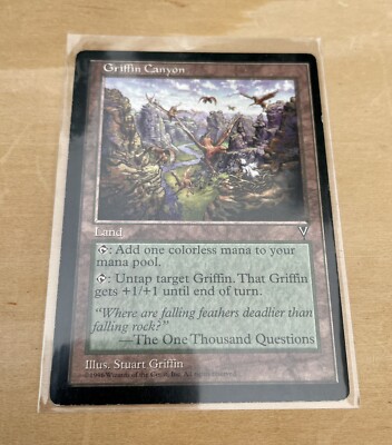 MTG Griffin Canyon Land Stuart Griffin Vtg. 1996 Magic Card Fantasy ...