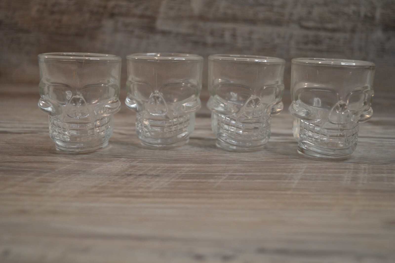 Set of 4 Skull Head Shot Glasses Barware Clear Whiskey Vodka Wine ...