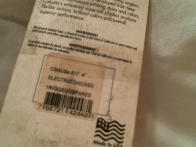 Calcutta jiggin tube soft body lure 3 pack electric chicken color | eBay