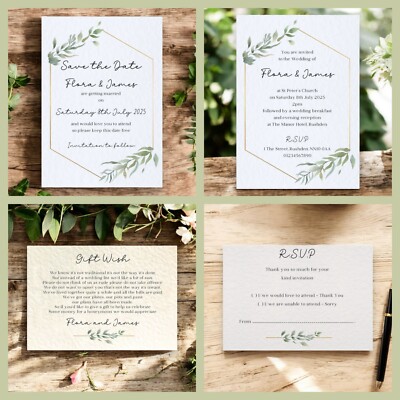 Wedding Invitations, RSVP, Gift Wish Poem Cards, Information, Menus ...