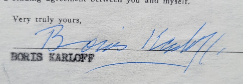 Boris Karloff Signed 1956 Contract MCA Artists Ltd Autographed JSA | eBay