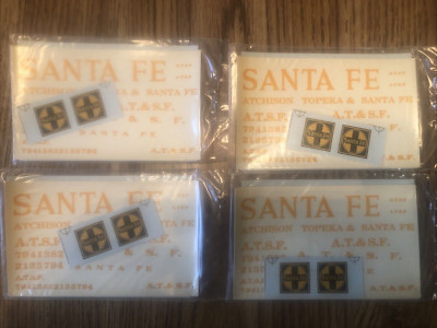 O Scale 4 identical sets Walthers Decals ATSF Combination Freight 22-03 ...