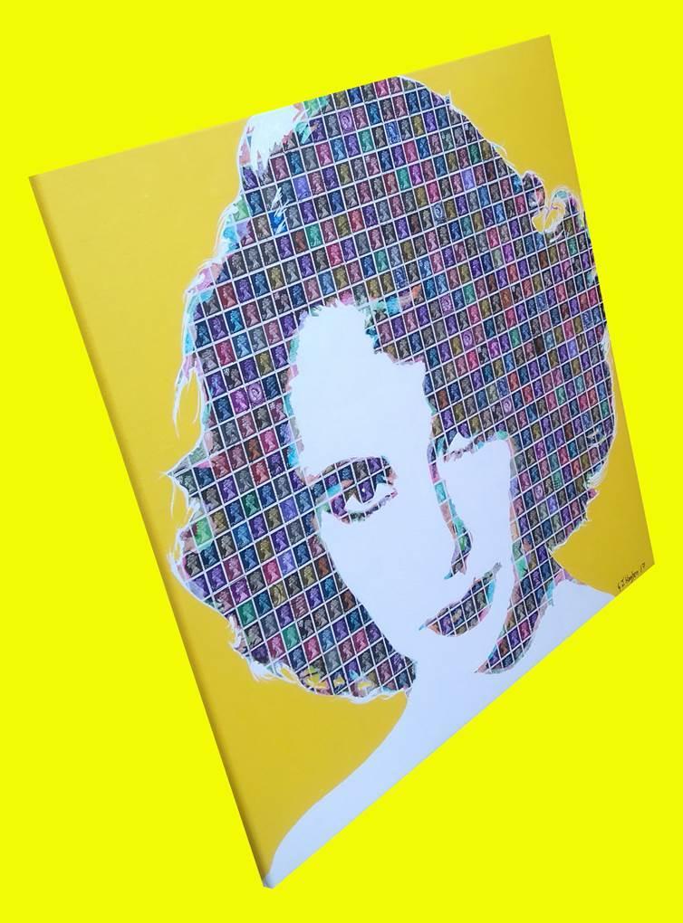 STUNNING ORIGINAL GARY HOGBEN "Elizabeth Taylor" Actress Film STAMP ...