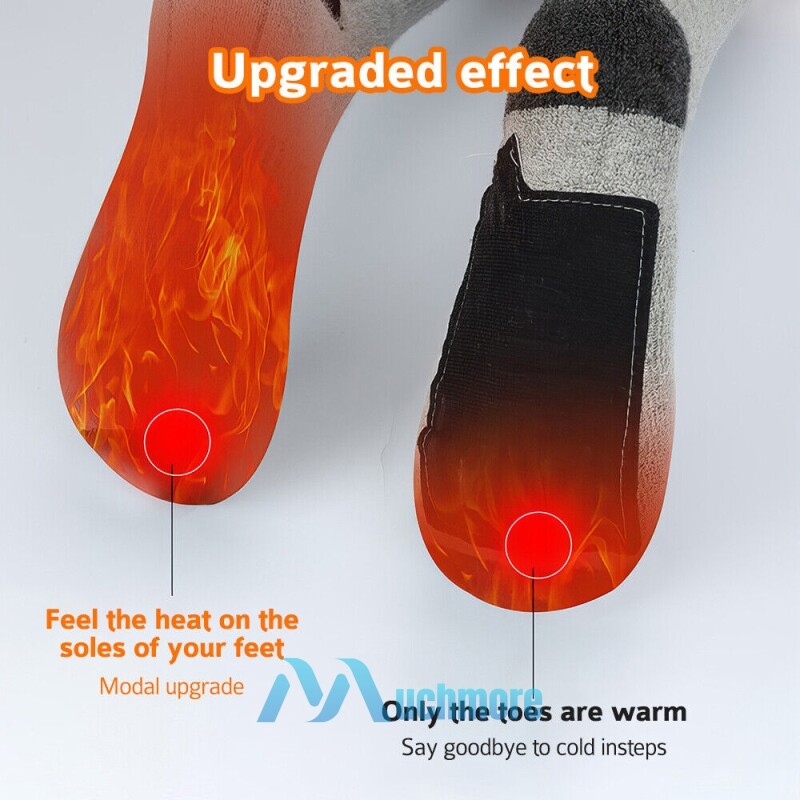 5V Electric Heated Socks w/ Rechargeable Battery Foot Winter Warm ...