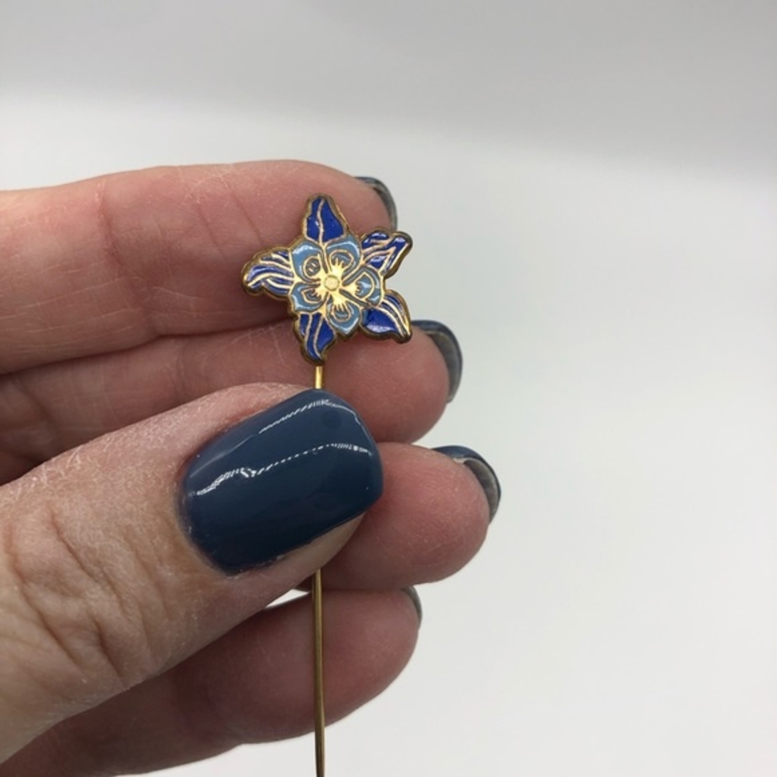 Vintage Modern Museum of Art blue iris cloisonné enam… - Gem