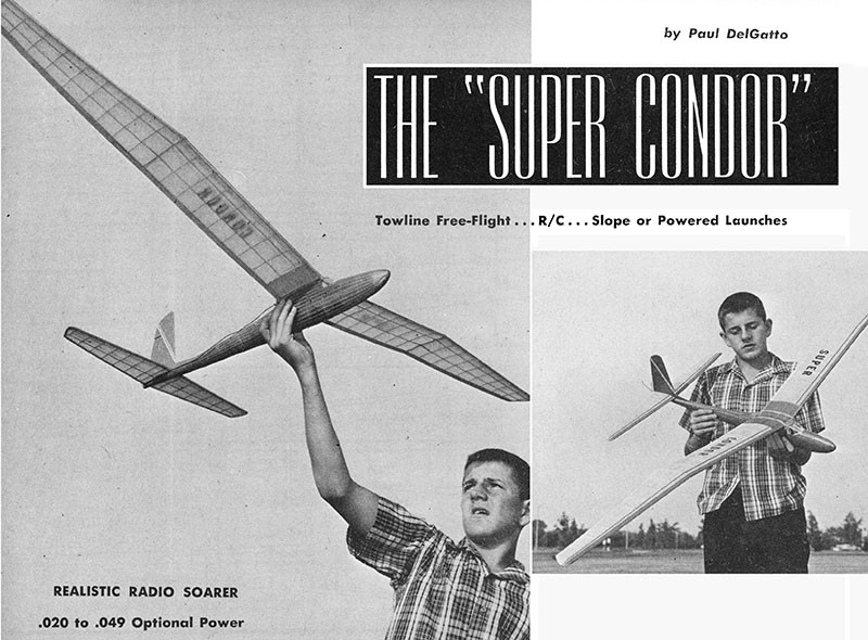 Model Airplane Plans (FF/RC): Super Condor 72" Slope Soarer (.020-.049 ...