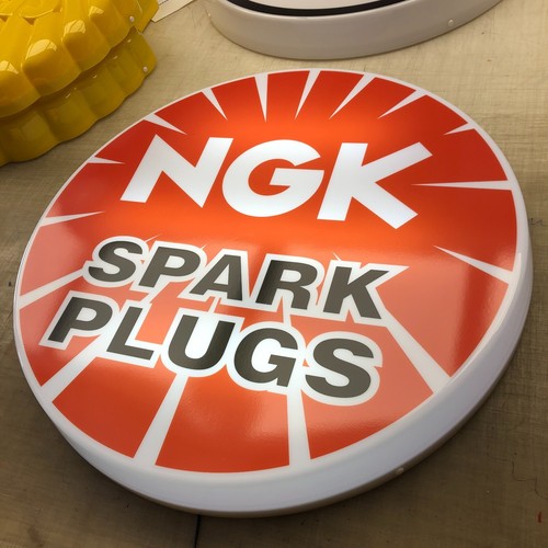 NGK SPARK PLUGS illuminated wall sign led light box sign man cave ...