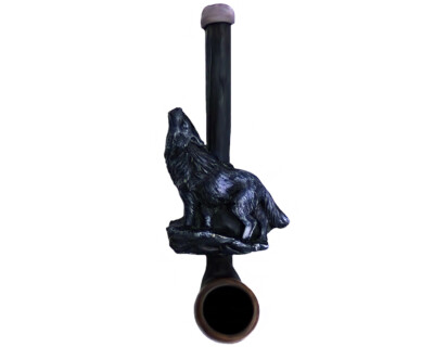 Howling Wolf Handmade Tobacco Smoking Small Hand Pipe Spirit Animal ...