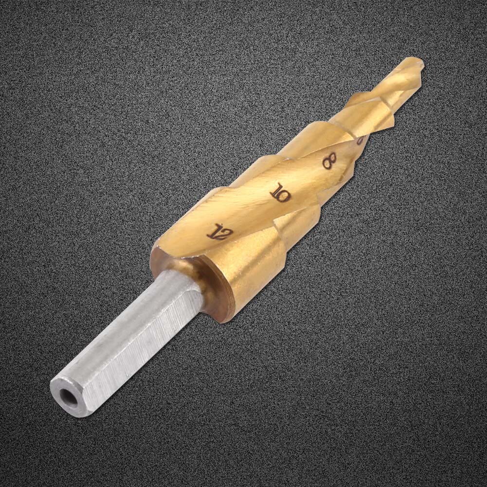 1pc HSS Step Drill Bit 4mm-12mm Spiral Flute Triangular Shank Drilling ...