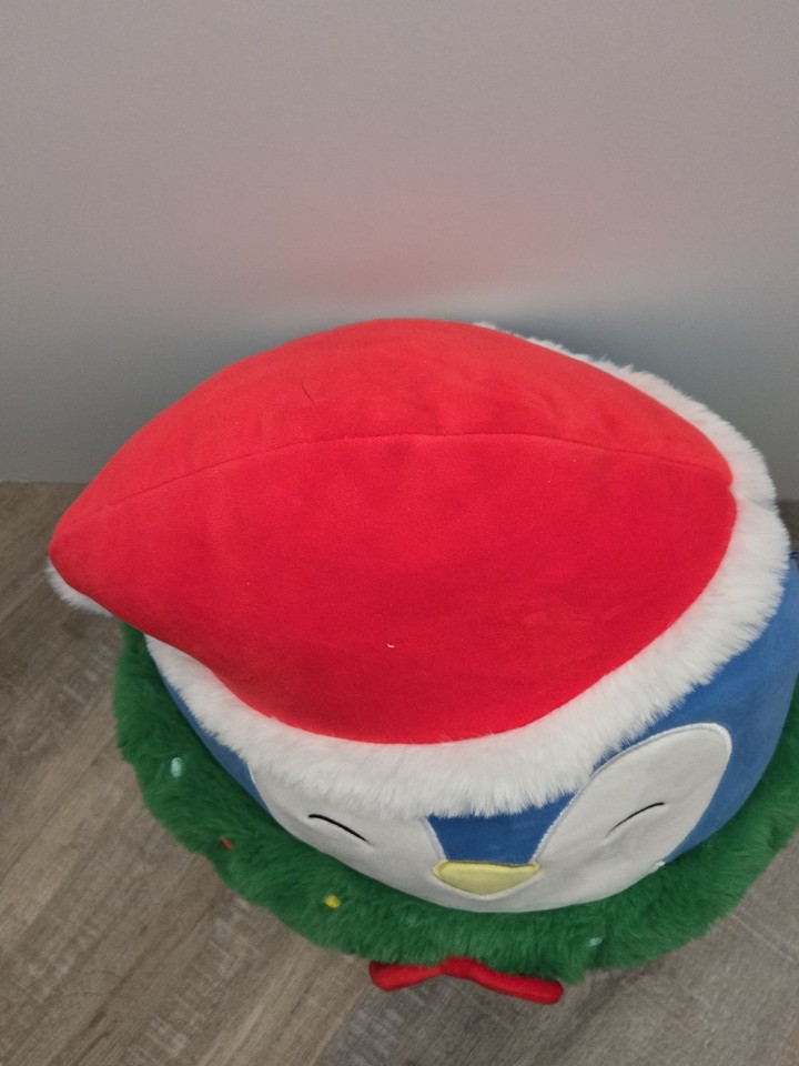 Squishmallow Puff the Penguin Christmas Wreath and Santa Hat Plush 12 ...