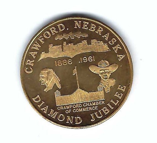 1961 CRAWFORD NEBRASKA CALVARY INDIAN GOOD FOR 50 CENTS HALF DOLLAR ...