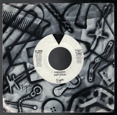 1988 GARY TAYLOR COMPASSION VIRGIN PROMO 45 & PICTURE SLEEVE #7-99351 ...