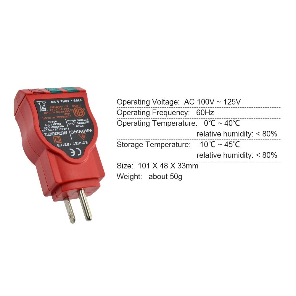 GFCI North American AC Electrical Outlet Receptacles Socket Tester 125V ...