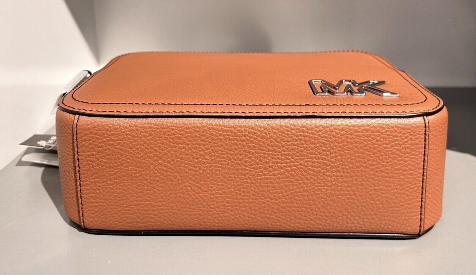 Michael Kors Cooper Luggage Pebbled Leather EW Map Crossbody Messenger ...