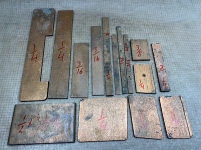 15 LBS VTG Solid Copper Flat Bars Blocks Scrap Parts 3/16" 1/4", 3/8 ...