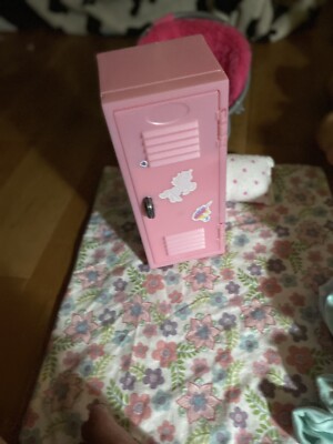 Barbie Sized Pink Metal Storage Locker Girl Talk Locker Doll Accessory ...