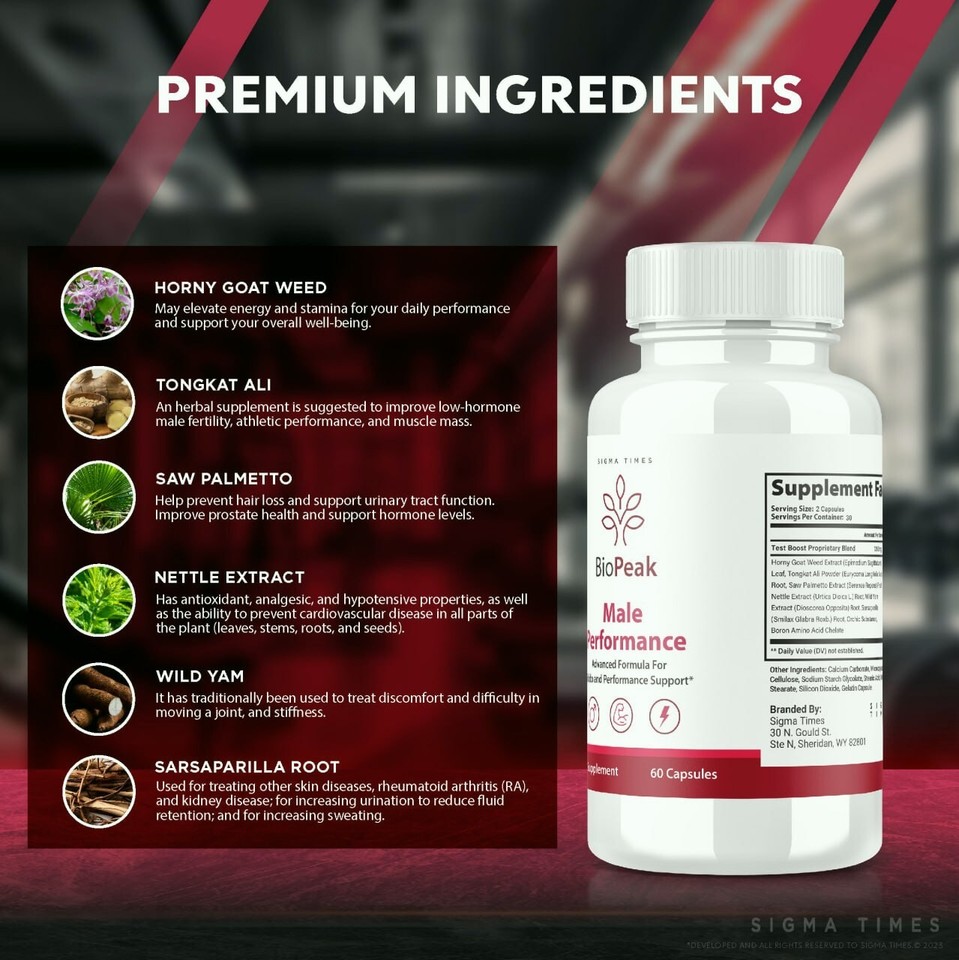 BioPeak Men Enhancement Capsules, BioPeak Pills Last longer BiggerD (1 ...