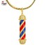 Gold Plated Barber Shop Pendant Miami Cuban Chain Set BCH 15108 G ...