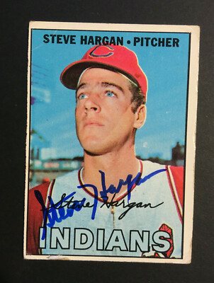 Steve Hargan Indians signed 1967 Topps baseball card #440 Auto ...