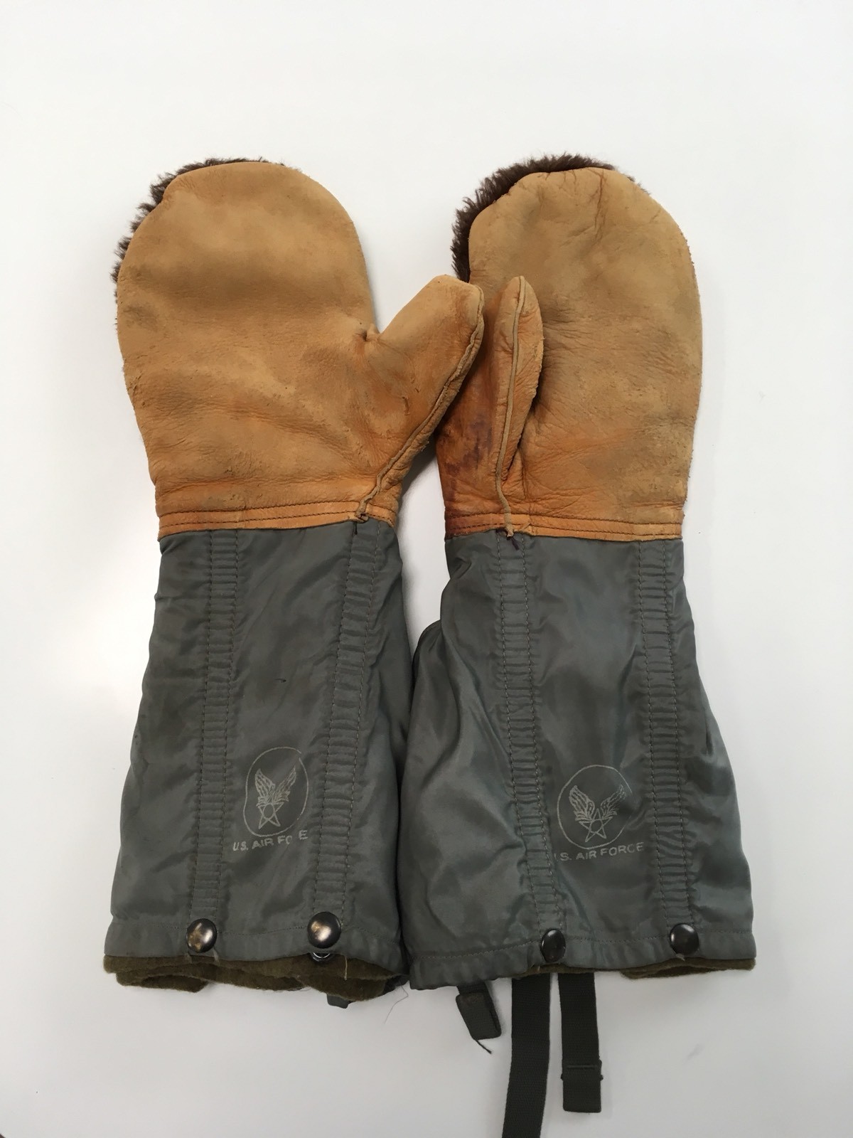 Korean War Airforce Bomber Artic Leather & Fur Monkey Mitts Type N-48 ...
