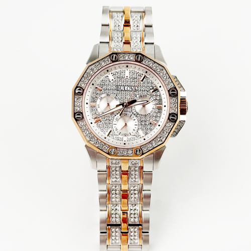 Bulova 98C133 Octava Two-Tone Crystal Stainless Steel Men's quartz ...