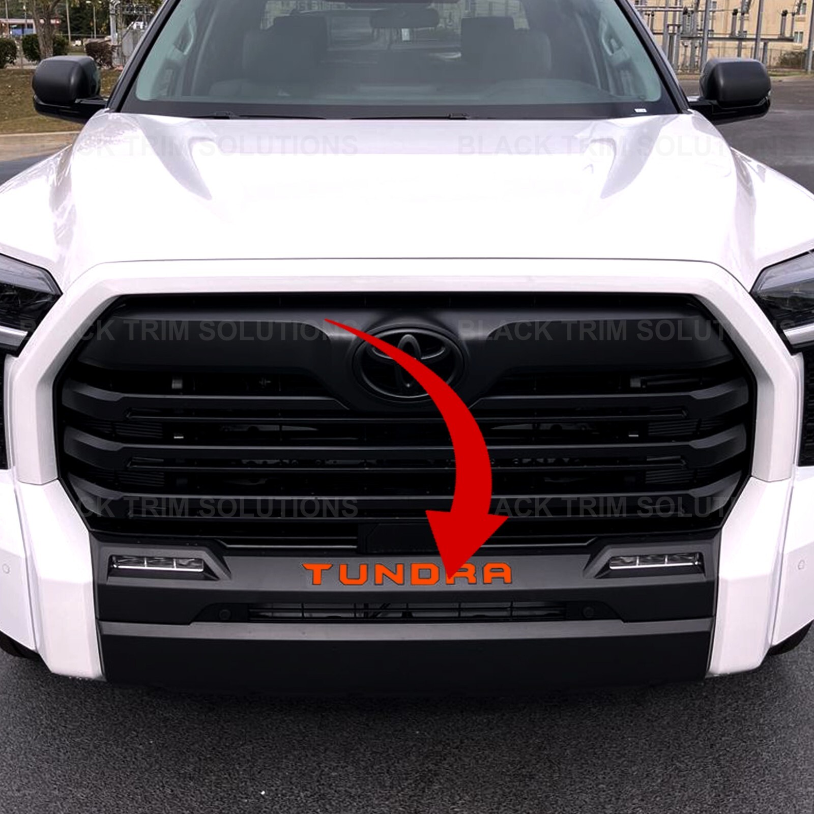 For Toyota Tundra Front Grill Indent Orange DECALS Vinyl 2022 2023 2024 ...