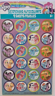 My Little Pony Stickers 96 Stickers Rarity, Applejack, Fluttershy ...