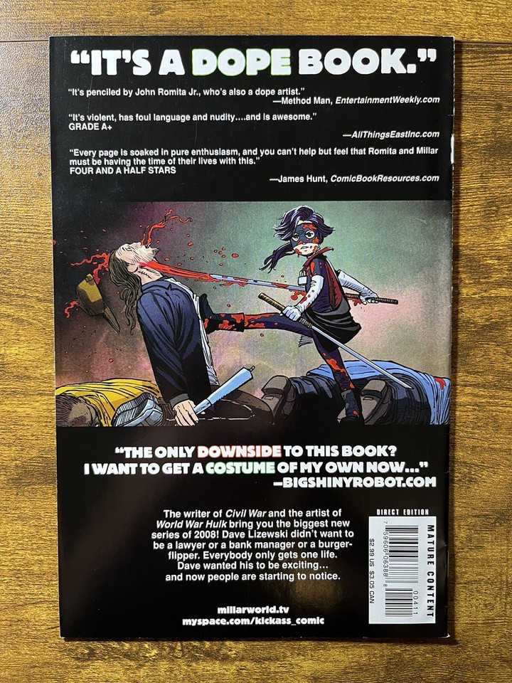 KICK ASS 4 JOHN ROMITA JR HIT GIRL & BIG DADDY COVER IMAGE COMICS 2008 ...