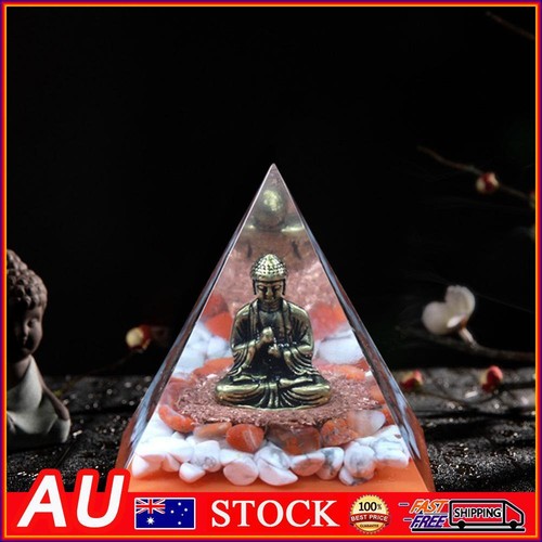 Natural Crystal Pyramid Buddha Healing Energy Meditation Home Office ...