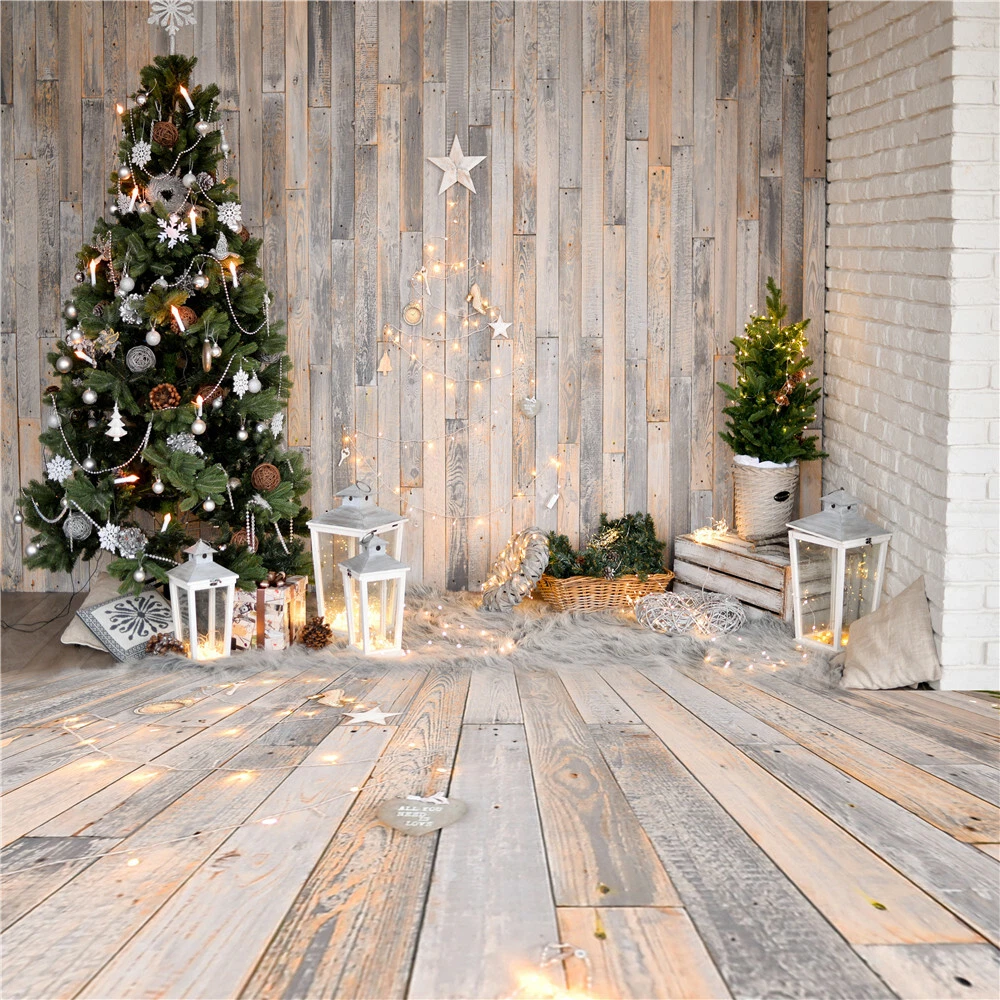 Rustic Christmas Lights Background