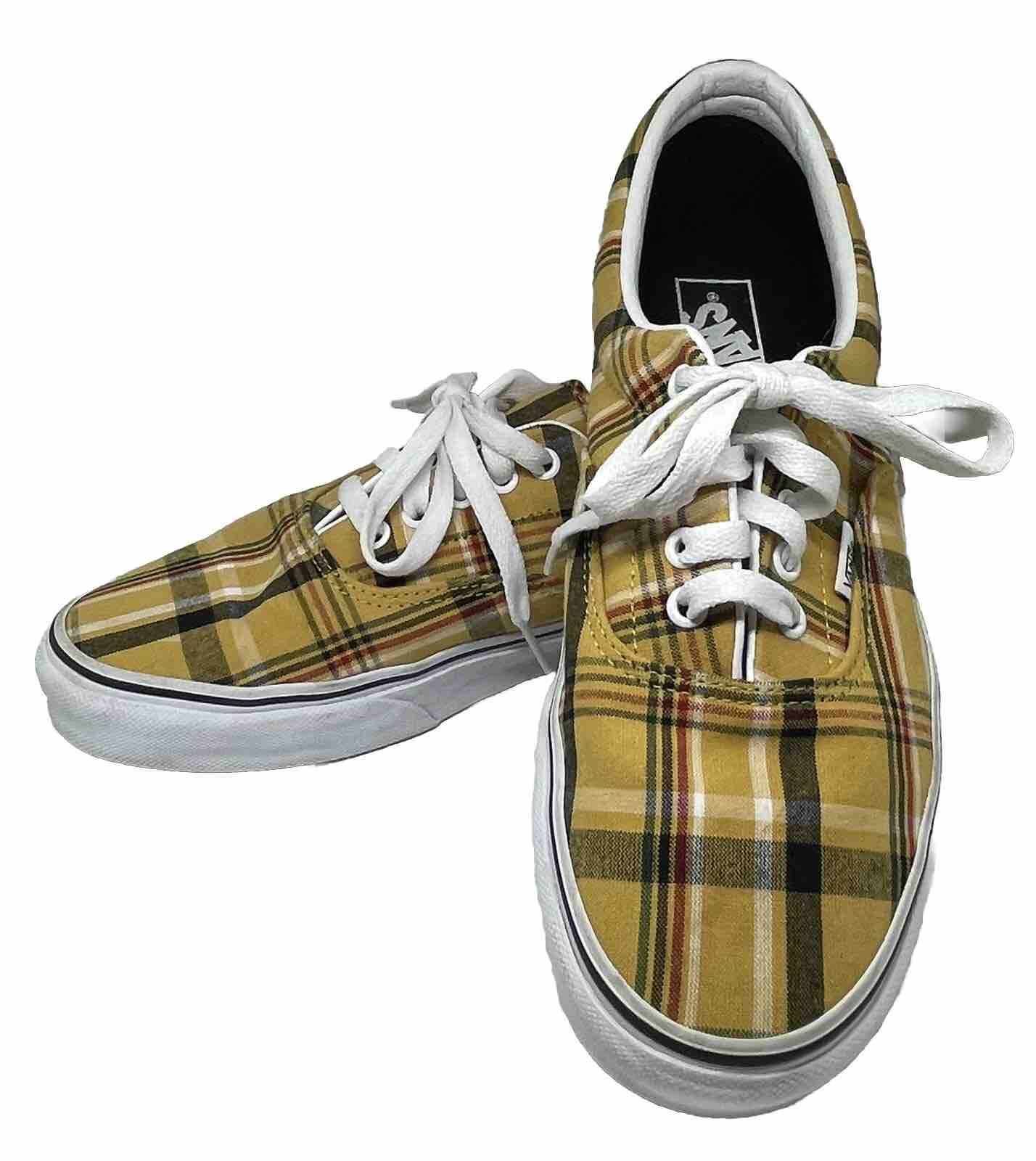 VANS NEW ERA YELLOW MADRAS PLAID CANVAS SHOE MENS SIZ… - Gem