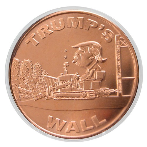 Donald Trump's Wall 1 oz .999 Copper Round Collectible Challenge Coin ...