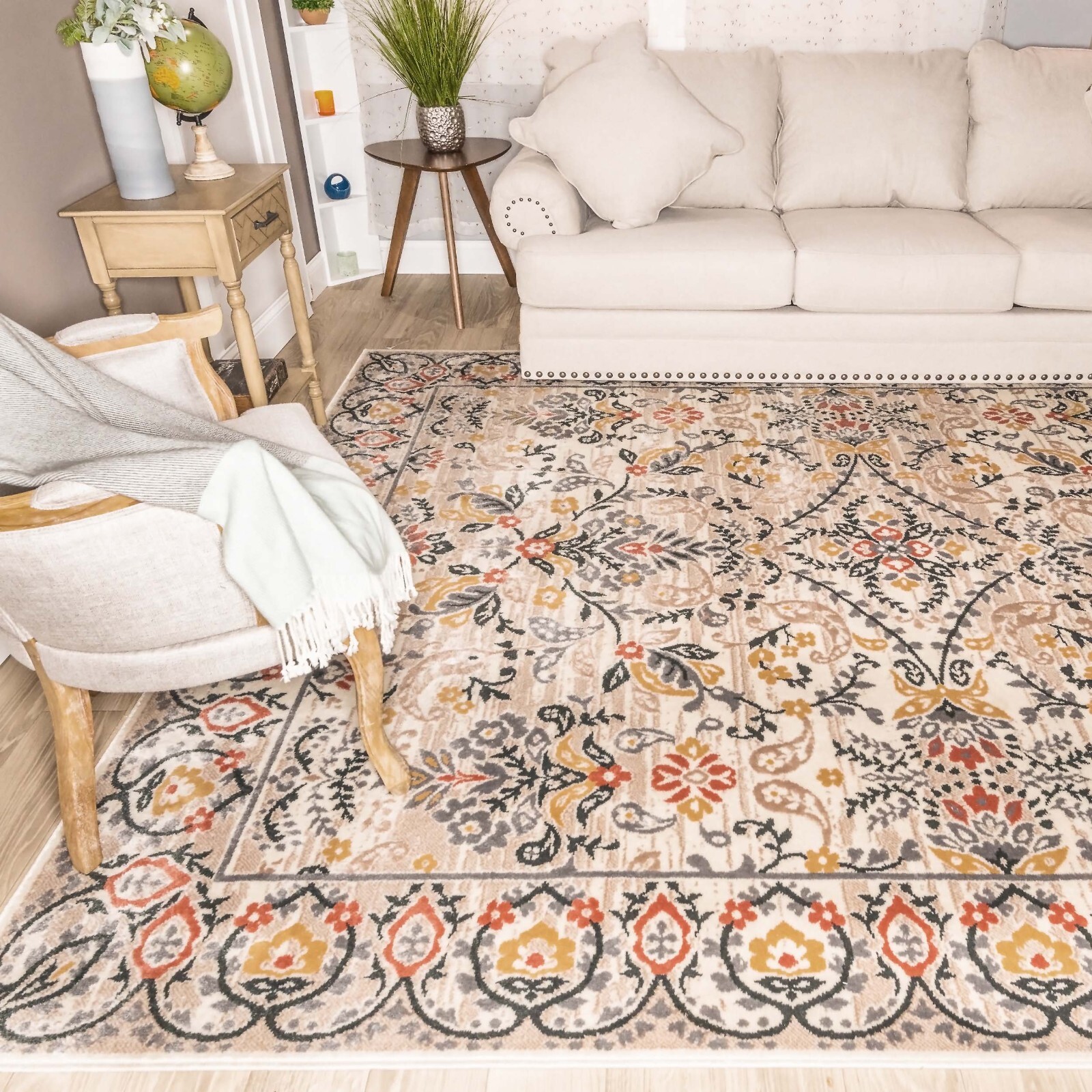 Jacinda Floral Bohemian Paisley Large Indoor Area Rugs or Runner Rug | eBay