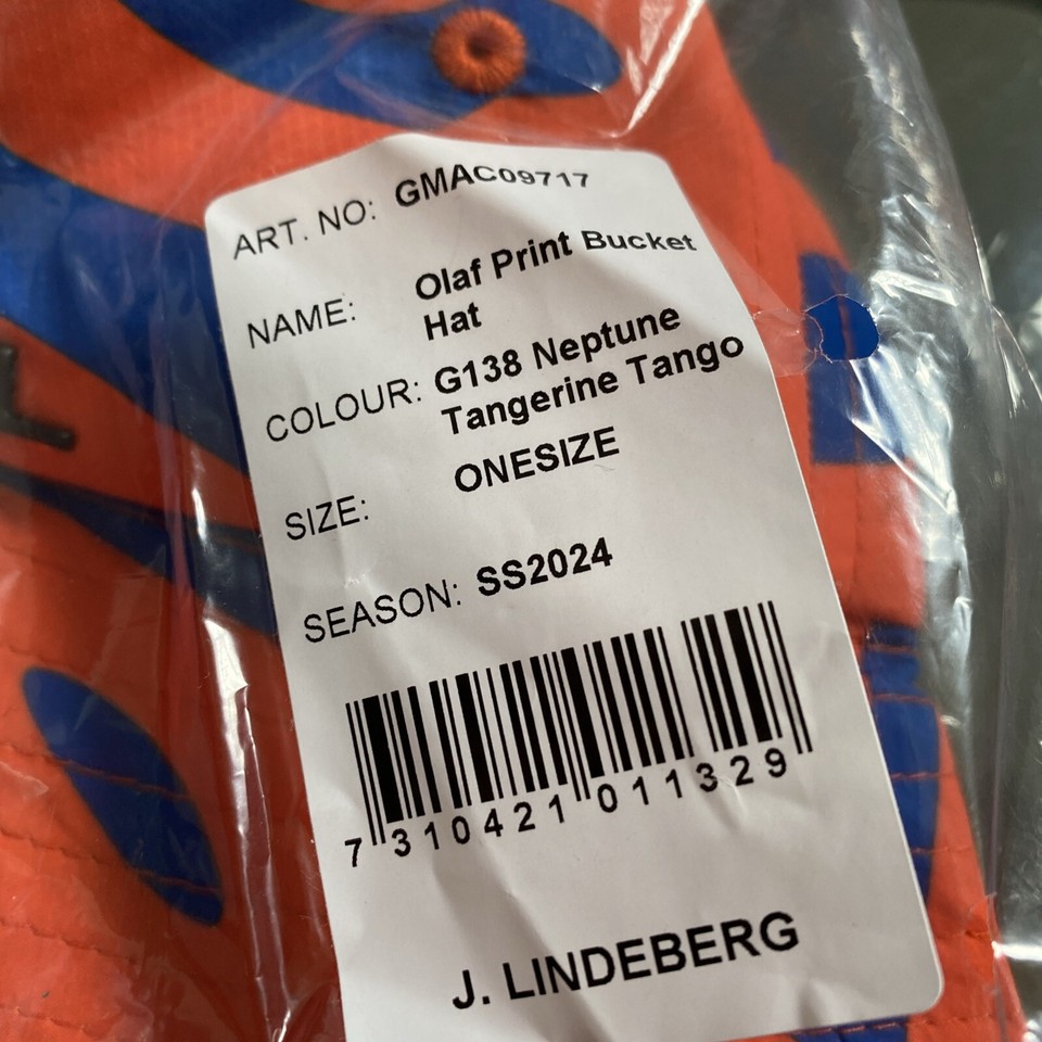 J. Lindeberg Men's OLAF Bucket Hat One Size Orange NWT NEW GMAC09717 ...