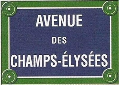 FRENCH METAL SIGN AVENUE DES CHAMPS ELYSEES Retro Vintage 8x12 Tin ...