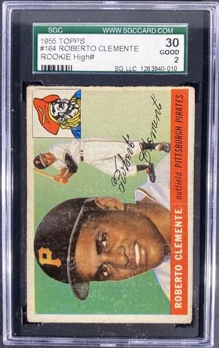 1955 Topps #164 Roberto Clemente RC Rookie SGC 2 GD | eBay
