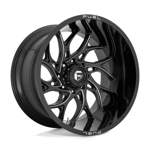 20x8.25 Fuel D741 Runner DUALLY Rear Black/Milled Wheel 8x200 (-202mm ...