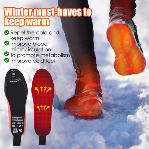 Long-lasting Warmth Insoles Adjustable Heat Settings Rechargeable with ...