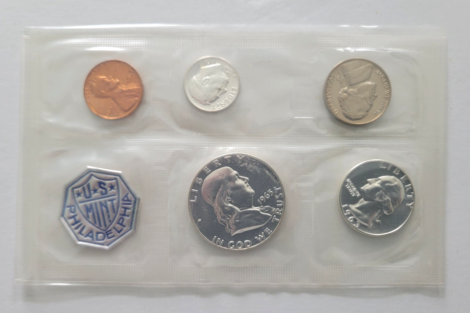 1963 United States Mint Proof Set - 5 Coins, with envelope, opened | eBay
