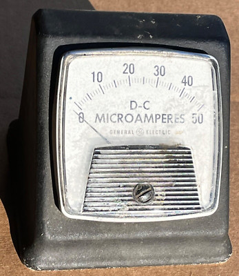 General Electric DC Microamperes Panel Meter Gauge 0-50 With Fine ...