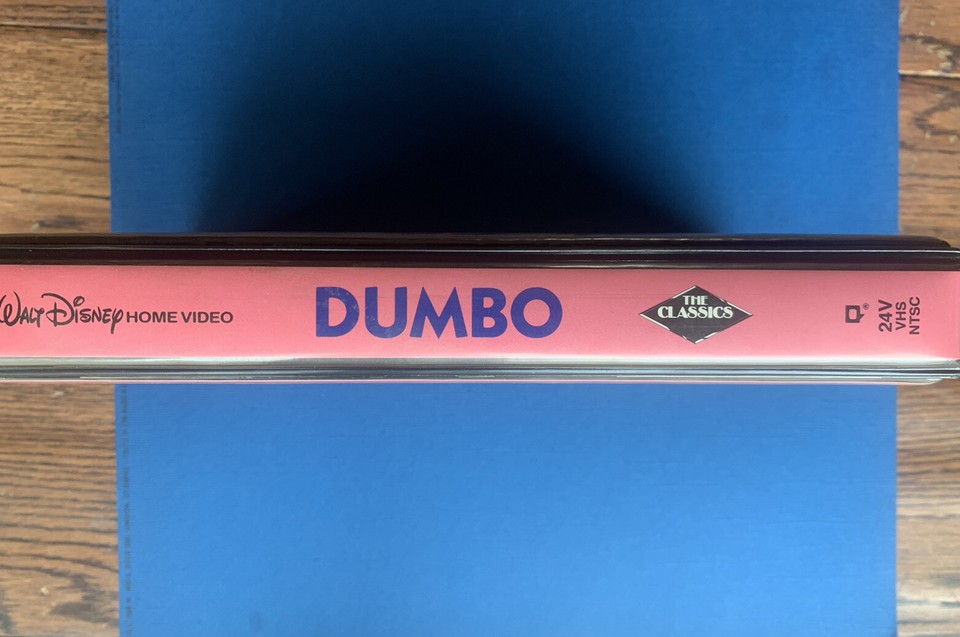 Vintage 1985 DUMBO VHS TAPE Pink Black Clamshell Case Excellent ...