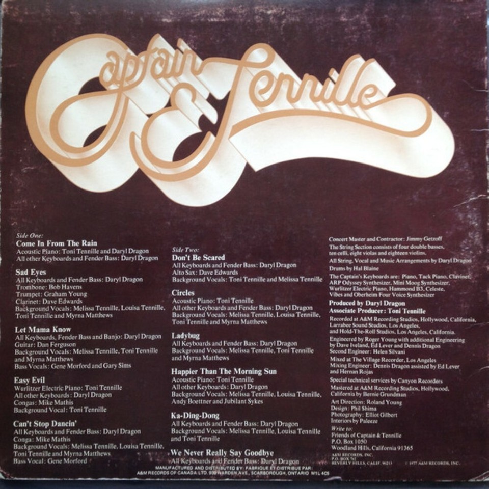 RECORD – CAPTAIN & TENNILLE COME IN FROM THE RAIN 33rpm VINYL LP | eBay UK